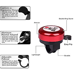 Ktdzone I Like My Bike Bell - Bicycle Bell - Loud Aluminum Bike Horn Ring Mini Bike Accessories for Adults Men Women Kids Bikes Red 1PC