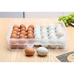 AFXOBO 34 Grid Egg Storage Box Food Container Egg Refrigerator Storage Box Household Kitchen Transparent Box Egg Box Shelf