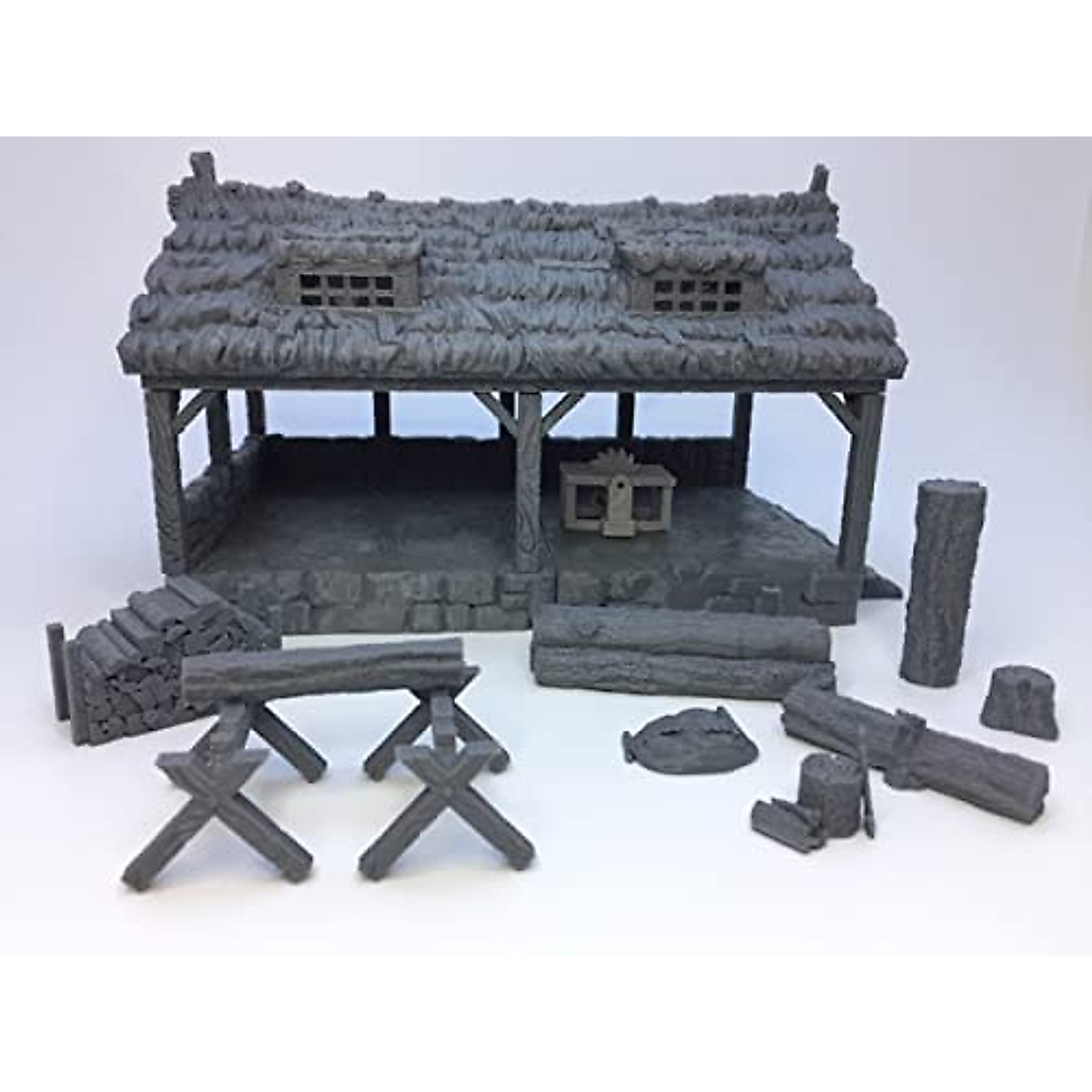 HERO Creations Lumber Mill RPG - Dungeons and Dragons - DND - Pathfinder - Diorama - Figurine Miniature (Gray/Unpainted)