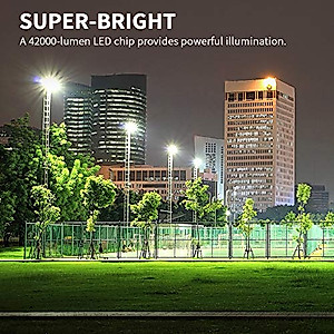 LEDMO Professional Grade LED Stadium Lights - High-Intensity Commercial Area Field Lighting for Outdoor Sports Venues, Energy-Efficient and Long-Lasting, 240W 31200LM Dusk to Dawn Photocell 5000K
