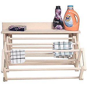 Pennsylvania Woodworks Extra Large Wall Clothes Drying Rack ~ Heavy Duty Solid Maple Hardwood, Folding, Collapses to 35" x 20" x 8", Hand Built in USA, Unfinished