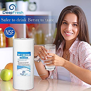 DeepFresh 5 Micron 10" x 2.5" Whole House Sediment Water Filter Replacement Cartridge Compatible with Any 10 inch RO Unit for Removal of Sand, Silt, Dirt (8 Pack, 5 Micron)