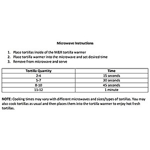 M&R Tortilla Warmer 10" - THE Best and Quickest Bread Warmer. Insulated Cotton Fabric Pouch, Keeps Warm for One Hour After Just 45 Seconds in the Microwave (10-Inch, Chicken)