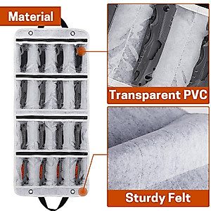 SWISSELITE Knife Display Bag, Felt Knife Display Case, Foldable Knife Storage Holder, Knife Carrying Organizer with 16 Slots