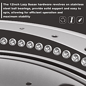 4Pack 12inch Lazy Susan Hardware, 5/16” Thick Turntable Bearings, 1000lbs Rotating Bearing Plate Heavy Duty for Rotating Table, Book Case, Serving Tray,DVD Tower, Corner Shelves, Shoe Rack
