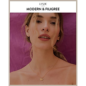 LUUK LIFESTYLE Necklace for women with ginkgo leaf pendant and HAPPINESS gift card, modern and minimalist fashion accessory, jewelry for everyday wear, good luck charm, zen yoga gift, gold