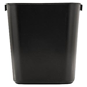 Rubbermaid Commercial Soft Molded Plastic 3.5-Gallon Trash Can, Rectangular, Black 3 Pack