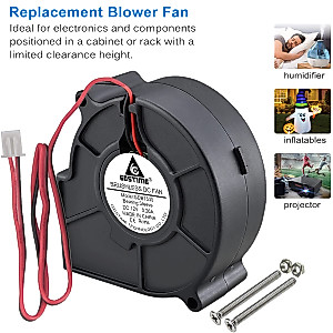 GDSTIME 75mm x 30mm 7530 DC 12 Volt Brushless Turbo Blower Cooling Fan 2Pin