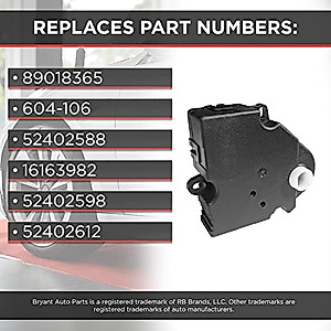 HVAC Blend Door Actuator 604-106 52402588 15-72971 89018365 Compatible with Chevy GMC GM Cadillac Chevrolet 1994-2014, Silverado 1500, Tahoe, Sierra, Yukon Temperature Control Heater Air Door Actuator