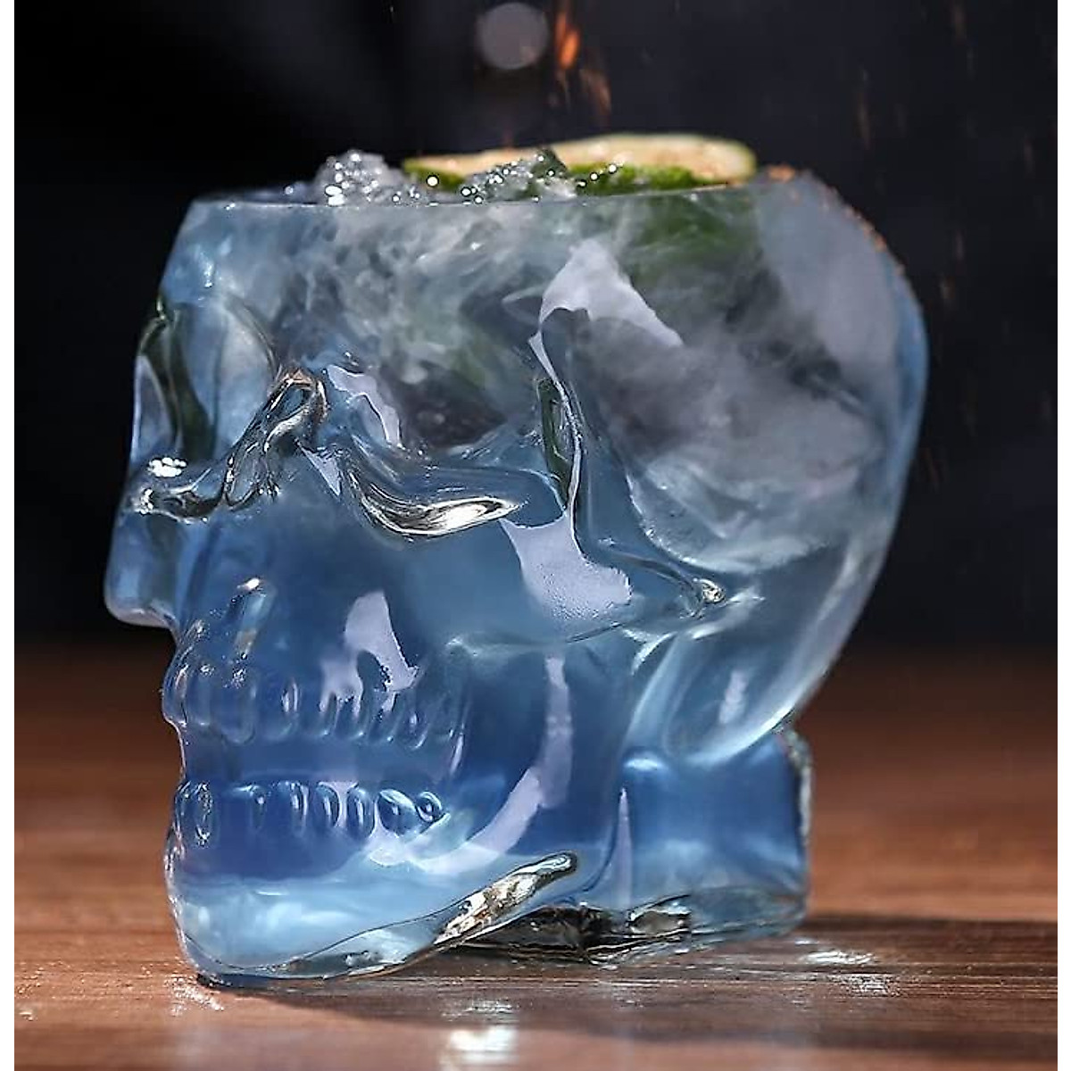 HOAZIACEHN Skull Shot Glasses 2PCS, Crystal Skeleton Cup Halloween Drinkware Supplies, Skull Shaped Clear Glass Cup For Halloween Party Bar (80ml)