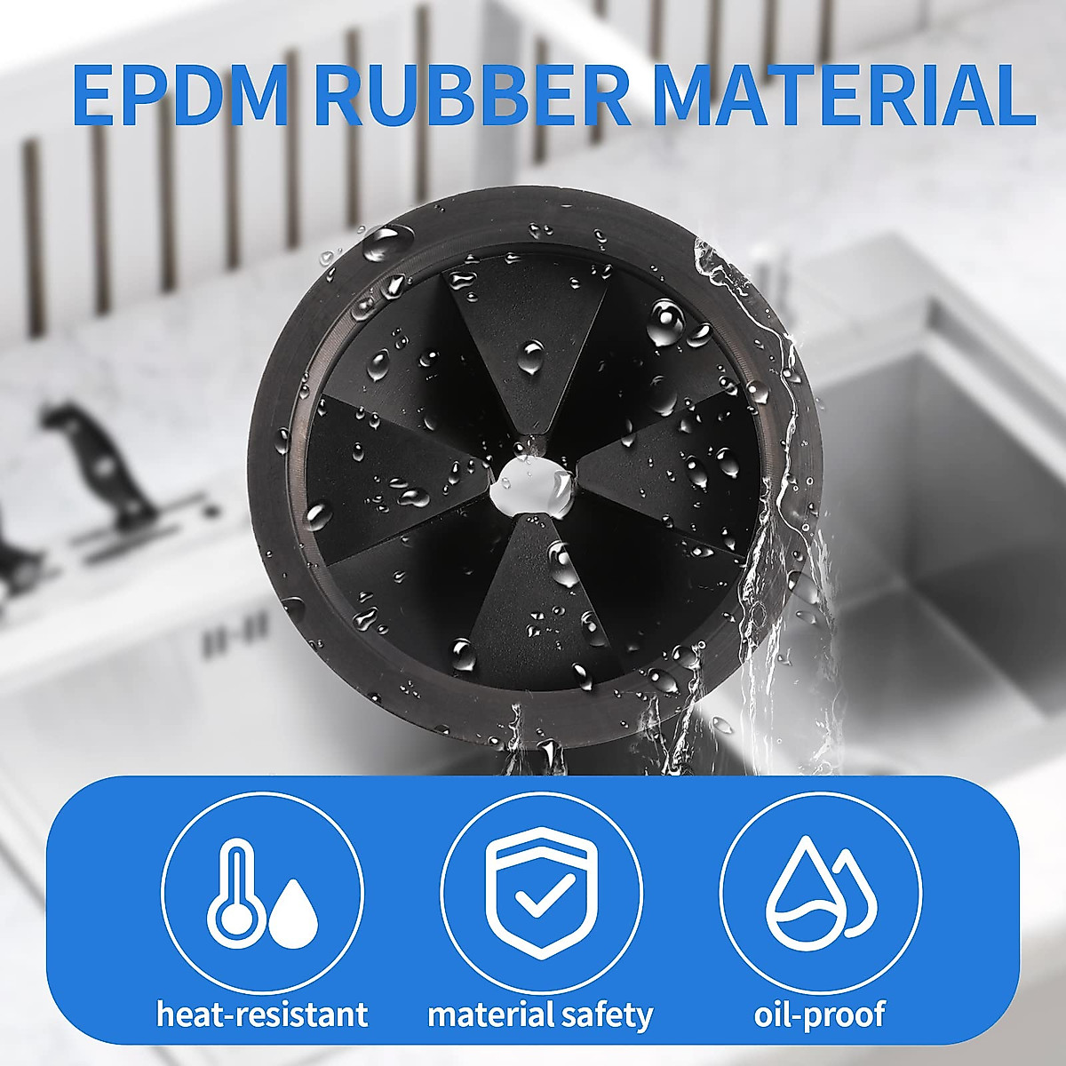 RQYEKDO 2-Pcs Garbage Disposal Splash Guards Sink Baffle, 3 1/8 Inch Food Waste Disposal Accessories Drain Plugs,Garbage Disposal Cover for Waste King, Whirlaway and GE Models