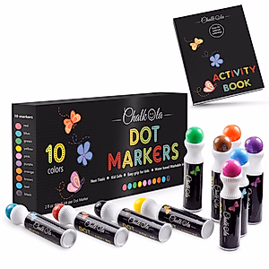 Chalkola Ultimate Bundle: 10 Dot Markers for kIds + 40 Acrylic Paint Markers (3mm)