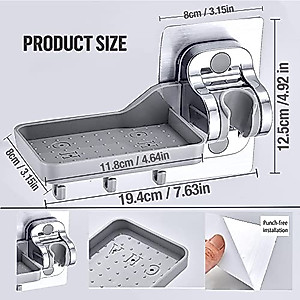 ZCJB Shower Head Holder Handheld Shower Holder no Drilling Strong Adhesive Adjustable Shower Bracket