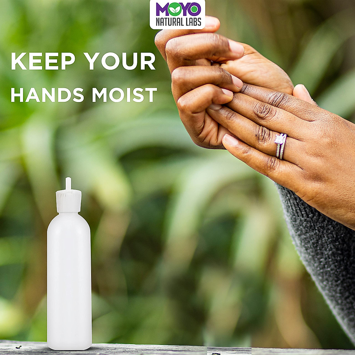 MoYo Natural Labs 4 oz Squirt Bottles, Squeezable Empty Travel Containers, BPA Free HDPE Plastic for Essential Oils,Liquids,Toiletry/Cosmetic Bottles(Neck 20-410) (Pack of 6, HDPE Translucent White)