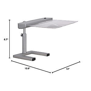 daylight24 Table Top Full Page Magnifier LED Desk Lamp, Silver - Ideal for Reading, Hobby and Crafting with LED Light Strip for Optimal Visibility, 10 inch (202055-05)