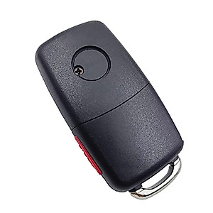 Guibuhuse 4 Buttons Replacement Flip Key Fob Fits VW Volkswagen Beetle CC Eos Golf Gti Jetta Passat Tiguan Touareg 2011 2012 2013 2014 2015 2016 (NBG010180T) (Pack 2)