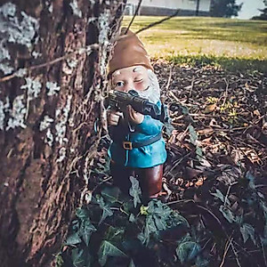 PERFECTOP 3Pcs Military Soldier Garden Gnomes with Guns AK47, Funny Army War Combat Defender Gnome Statue Figurines, Indoor Outdoor Patio Yard Lawn Desktop Decor, Thanksgiving Christmas Ornament Gift