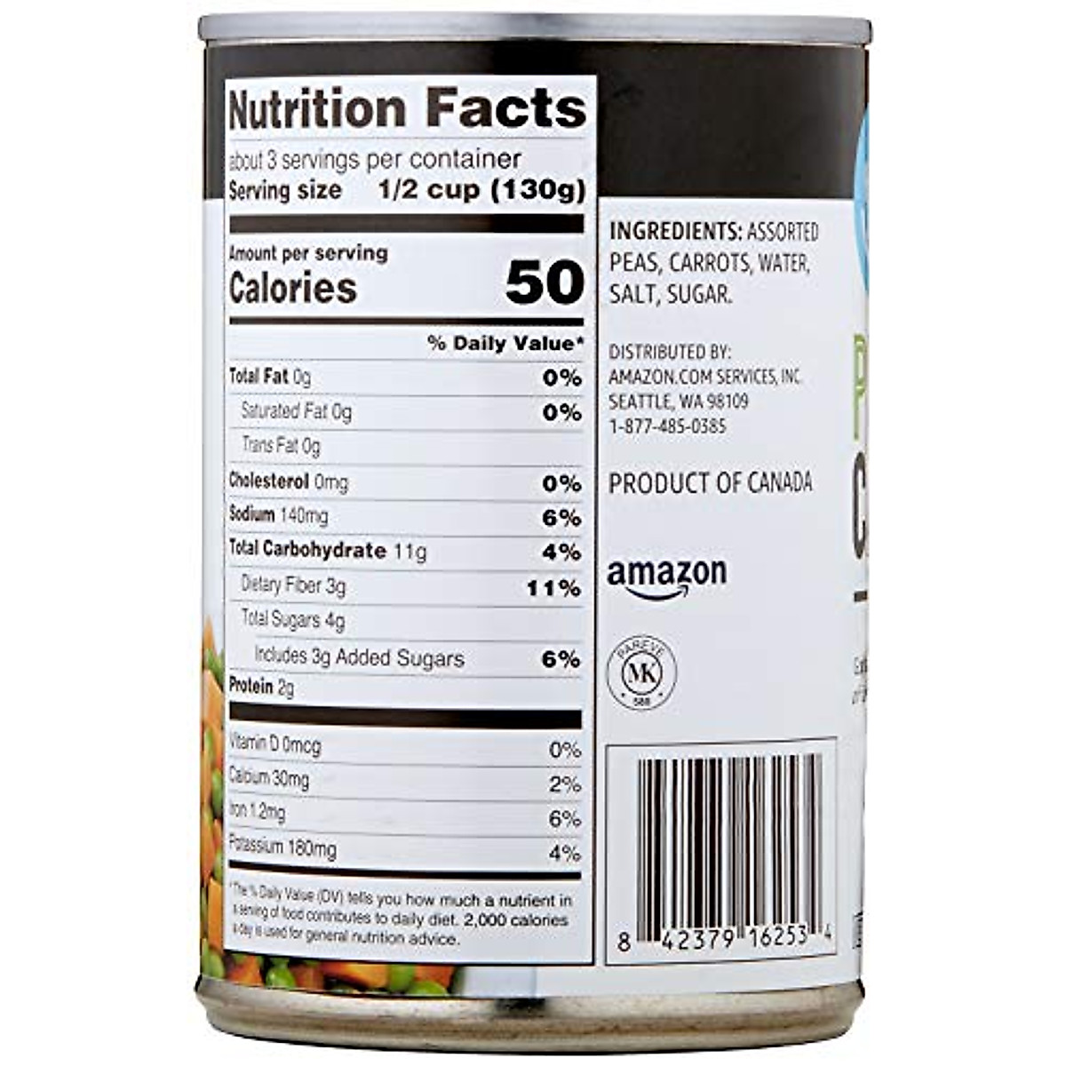 Amazon Brand - Happy Belly Peas & Carrots, 15 ounce (Pack of 1)