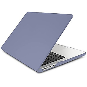 Batianda Compatible with New MacBook Air 13.6 inch Case 2022 2024 with M2 M3 Chip Model A2681/A3113, Rubberized Smooth Touch Plastic Protective Hard Shell Keyboard Cover, Lavender Grey