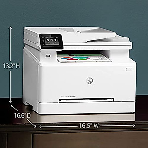 HP Color Laserjet Pro MFP M283cdw Wireless All-in-One Laser Printer, White - Print Scan Copy Fax - 2.7" LCD Display, 22 ppm, 600 dpi, Auto 2-Sided Printing, 50-Sheet ADF, Ethernet, USB, Cbmoun