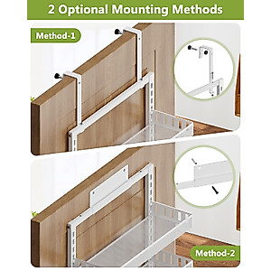 POKIPO 6-Tier Over the Door Pantry Organizer, Large Door Spice Rack with Adjustable Metal Baskets, Heavy Duty Hanging or Wall Mounted Storage Organizer for Kitchen Pantry and Room Wall