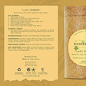 ESSCENTIALS Lazy Summer Fragrance Mist - Beautiful and Light Spray Fragrance from Nature - Vegan and Non-Toxic Mist Featuring Notes of Salted Coconut and Orange Blossom - 2.0 Oz / 60ml