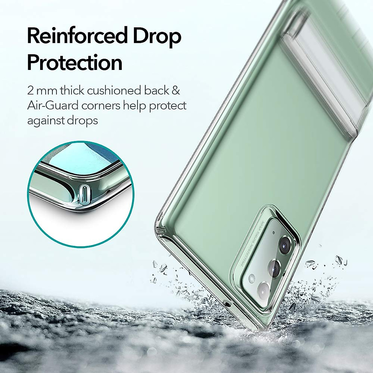 ESR Metal Kickstand Case for Samsung Galaxy Note20, Clear