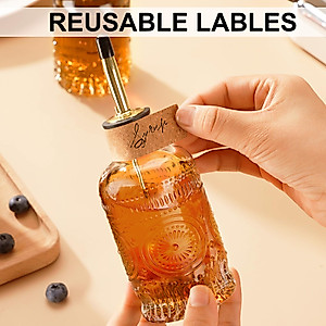 gegewawa Glass Coffee Syrup Dispenser Bottles Set 2 Pack 7 OZ, Simple Syrup Bottles with Metal Pour Spout, Syrup Dispenser for Coffee Bar Accessories for Maple Honey Syrup Oil and Sauces