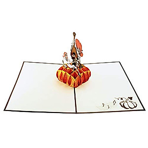 iGifts And Cards Skeleton Couple Singing Pop Up Greeting Card, Day of the Dead, Scary Halloween Fun, Happy Skull Birthday, Spooky Valentine's Day Card, Large Pumpkin, Awesome Unique Bday Celebration