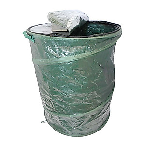 ADROIT 33 Gallon Pop-up Trash Bin with Zippered Cover | 22" x 25" (55.9 cm x 63.5 cm) | Durable & Foldable | Ideal for Recycling & Yard Cleanup