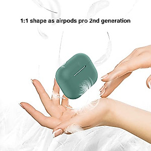 OULUOQI Compatible with AirPods Pro 2 Case 2023/2022, Soft Silicone Skin Cover Shock-Absorbing Protective Case Compatible with Apple AirPods Pro 2nd Generation Case [Front LED Visible]