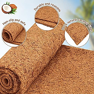 Riare 4 Pack 16 × 80 Inch No-Slip Ice and Snow Carpet Mats- Waterproof Outdoor Coconut Fiber Carpet Anti-Slip Coir Carpet Runner for Walkways, Front Door, Stairs, Porch Safe & Stable Walking