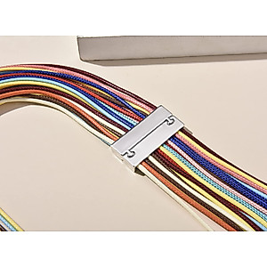 Women Multi Layer Chunky Bib Necklace Magnetic Clasp Wax Line Choker Statement Jewelry