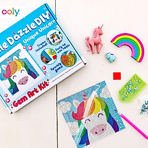 Ooly, Razzle Dazzle DIY Gem Art Kit for Kids, School, Art Projects, Diamond Painting, Rhinestone Craft Mosaic - Unique Unicorn