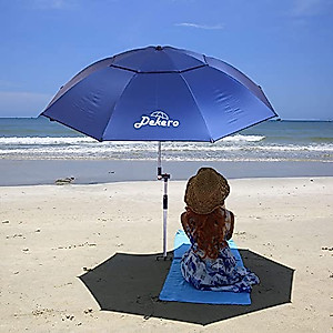 Dekero 7.2ft Windproof Beach Umbrella,UV Protection Portable Umbrella with Sand Anchor,Tilt Aluminum Pole, Carry Bag for Beach Patio Travel Outdoor