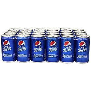 Pepsi Made with Real Sugar, 7.5 Fl Oz Mini Cans, 24 Pack