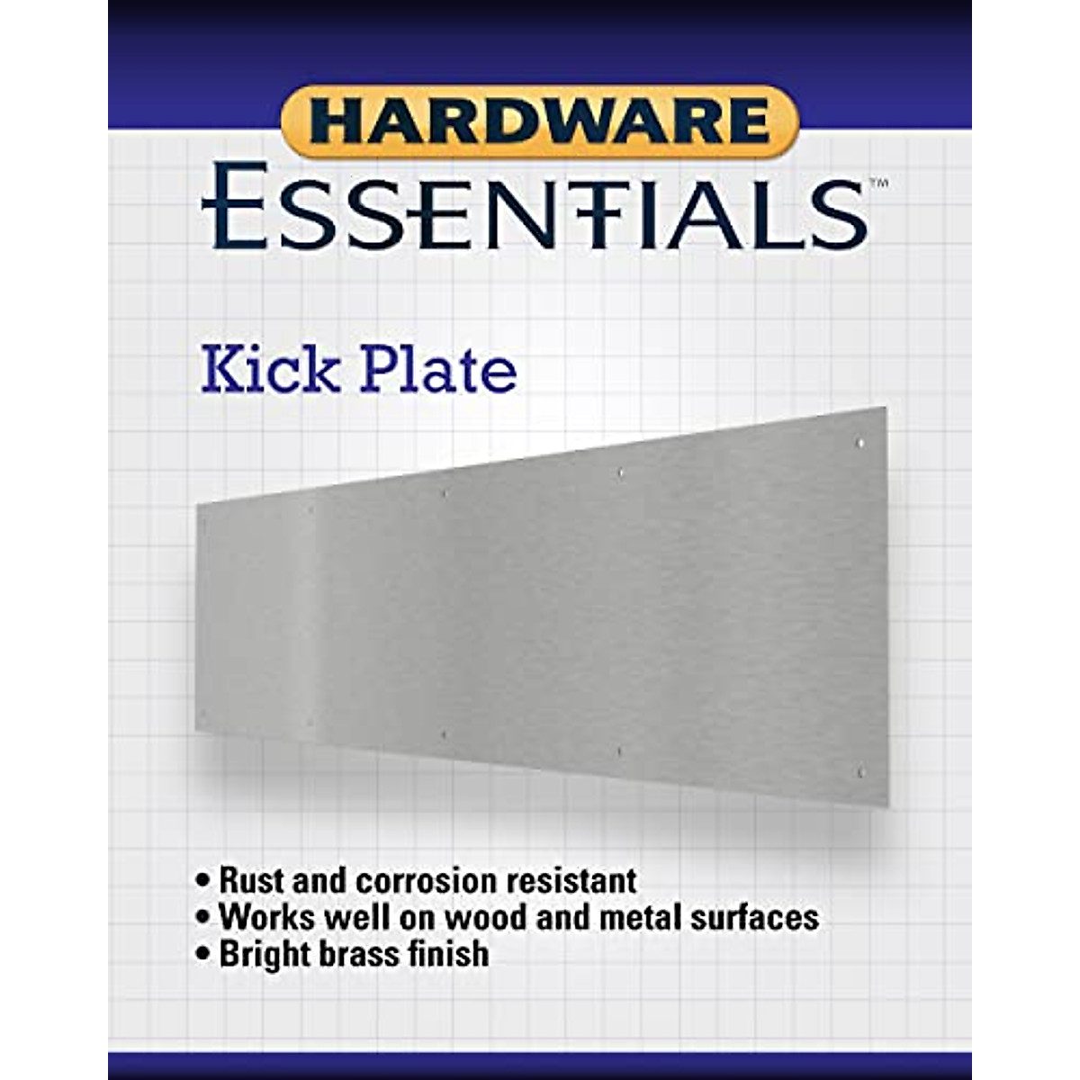 Hardware Essentials 852737 Aluminum Non-Magnetic, Screw-In, Door Kick Plate 8" x 34" Anodized Aluminum Finish ​​
