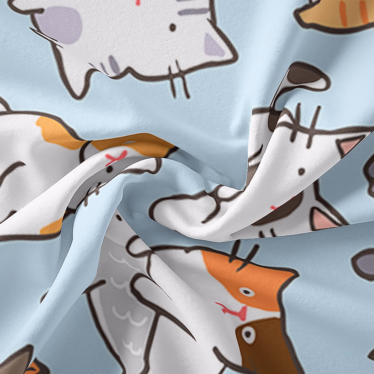 BailiPromise Cartoon Cat Bed Sheet Girls Boys Little Kitten Bedding Set for Teens Children Cute Cat Fitted Sheet Flat Sheet Kawaii Animal Bed Cover 4Pcs Twin Size