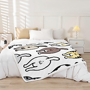 Manfei Lovely Cat Throw Blanket Cute Kitten Butt of Cat Doodle Bed Throws for Kids Boys Animal Theme Flannel Fleece Blanket for Couch Sofa Cozy Luxury Bed Blanket, Throw Size (50 x 60 Inches)