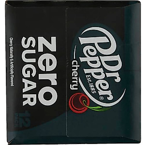 Dr Pepper Cherry Zero Sugar Soda, 12 fl oz cans (Pack of 12)