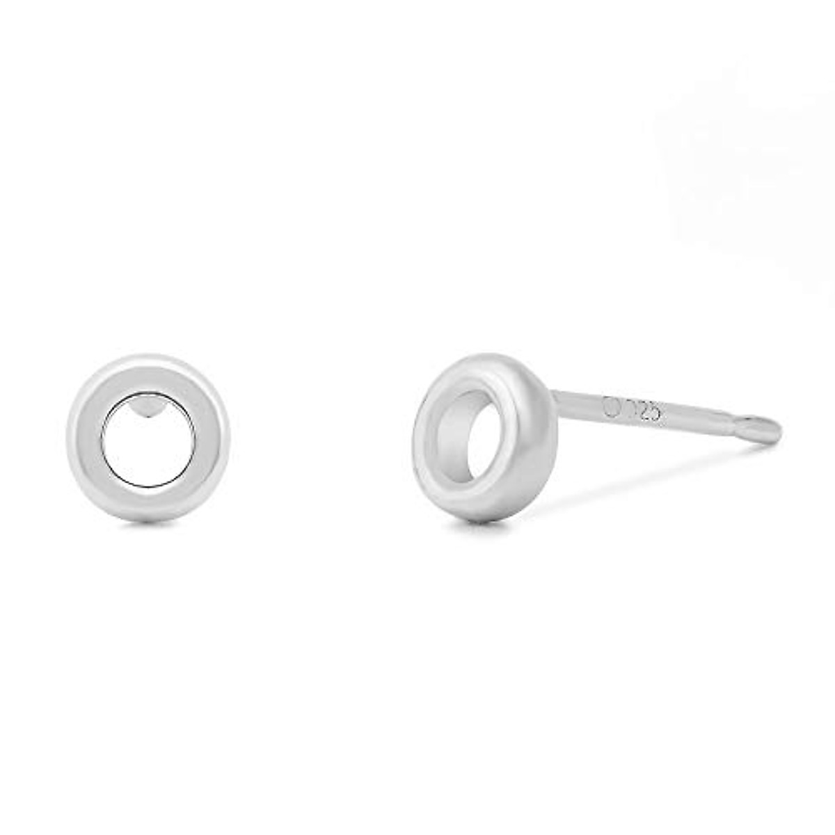 Boma Jewelry Sterling Silver Open Circle Stud Earrings (Silver)