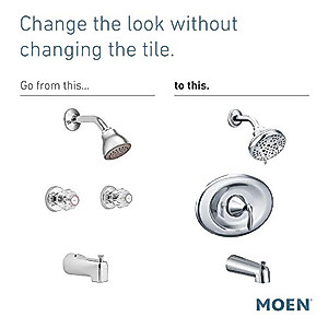 Moen T2139EPBN Eva Collection Posi-Temp Eco-Performance Tub and Shower Trim Kit Valve Required, Brushed Nickel