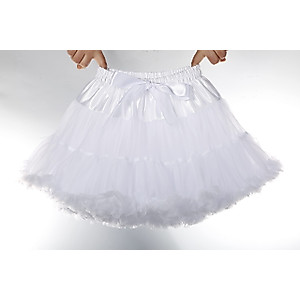 Baby Girl's Tutu Petticoat Skirts,Fluffy Soft Infant Tulle Tutus Underskirt,Ballet Pettiskirt for Little Girl for Birthday Party (M, White, m)