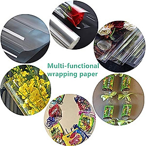 iLovepaper Clear Cellophane Wrap Roll 33''x115Ft, 3 Mil Thick Clear Cellophane Wrapping Paper|Christmas Wrap Roll|Cellophane Roll | Cellophane Wrap for Christmas Halloween Gifts, Baskets, Flowers