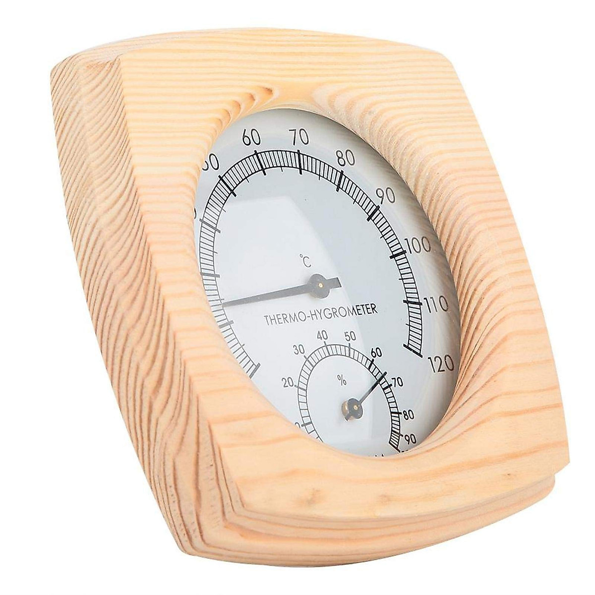 B18JPsF Wooden Sauna Thermometer,Sauna Room Hygrometer Thermometer Digital Sauna Temperature Meter Humidity Meter Used in Sauna Room, Bathroom, Hot Tubs Supplies etc