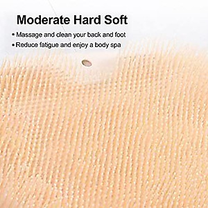 Hfpengzan Shower Foot & Back Scrubber, Wall Mounted Massage Pad, Silicone Bath Massage Cushion Brush with Suction Cups for Body Scrubber Improve Foot Circulation & Soothes Tired Feet (Orange)