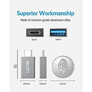 XAOSUN [10Gbps] USB C to USB Adapter (2 Pack), 3.1 USB C to USB A Adapter, Support Superfast Data Sync(OTG) & Fast Charging, Fit for MacBook Pro, MacBook Air, iPad Pro, Galaxy, Moto, Nintendo Switch