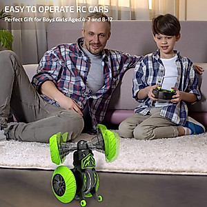PP PICADOR RC Stunt Car for Kids, 360°Flips Double Sided Durable RC Crawler Toy Gift, 2.4 GHZ Remote Control with USB Cable and Battery