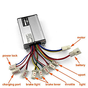 L-faster 36V 48V 1000W Controller for Brushed DC Motor Scooter Controller with 30A Fusible Circuit Breaker (36V)