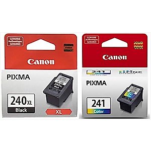 Genuine Canon PG-240XL High Capacity Black Ink Cartridge (5206B001) + CL-241 Color Ink Cartridge (5209B001)